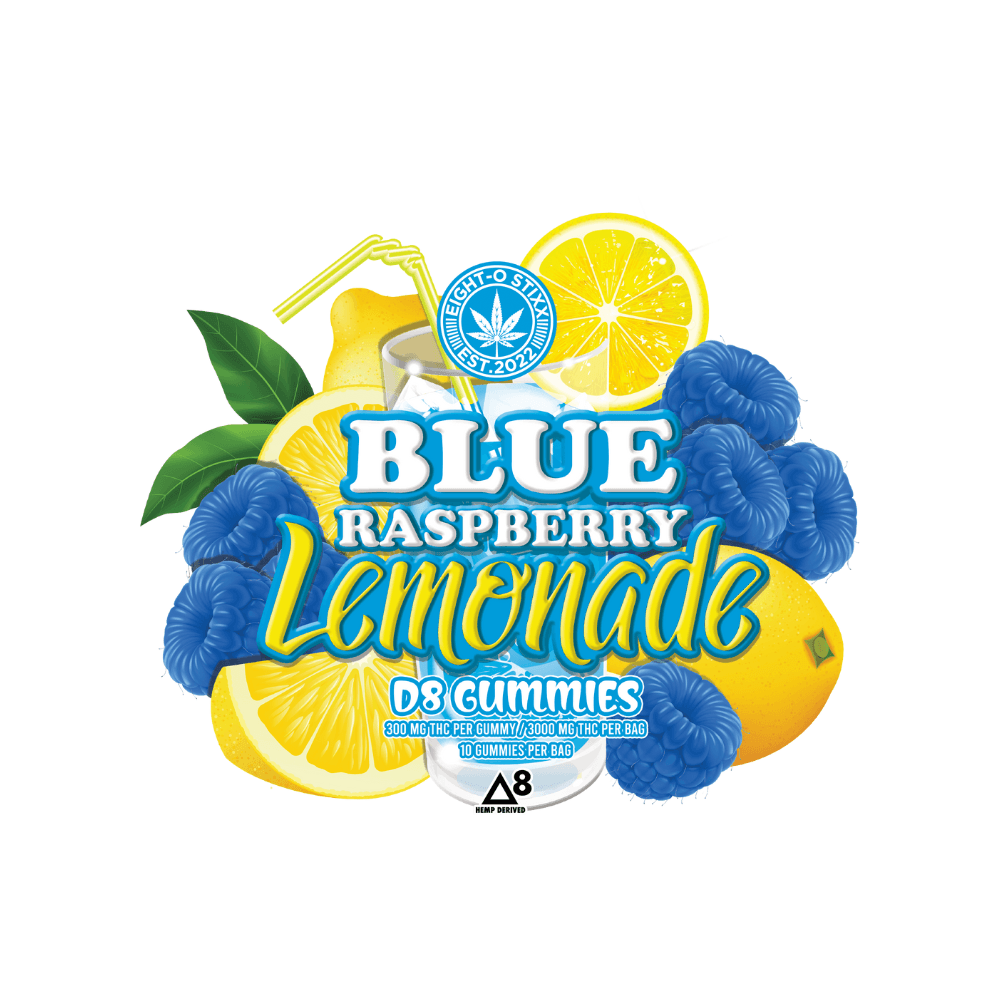 80 Stixx D8 300mg Gummies – Blue Raspberry Lemonade – Hemp City USA