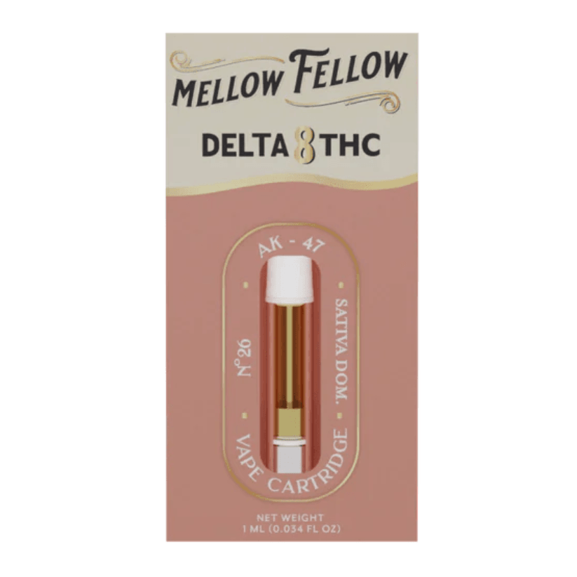 Mellow Fellow D8 1G Vape Cartridge – Ak47 Sativa Flavor – Hemp City USA