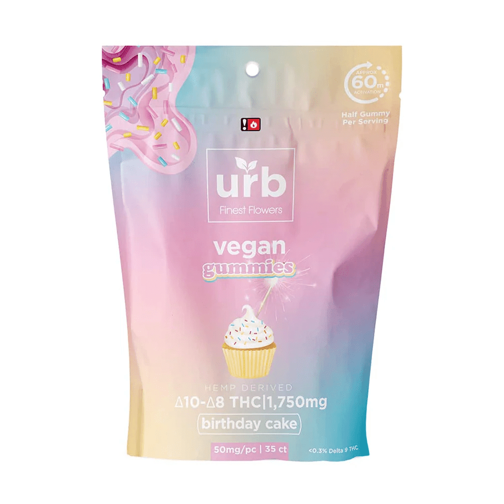 Urb D10/D8 Vegan 1750mg Gummies - Birthday Cake – Hemp City USA